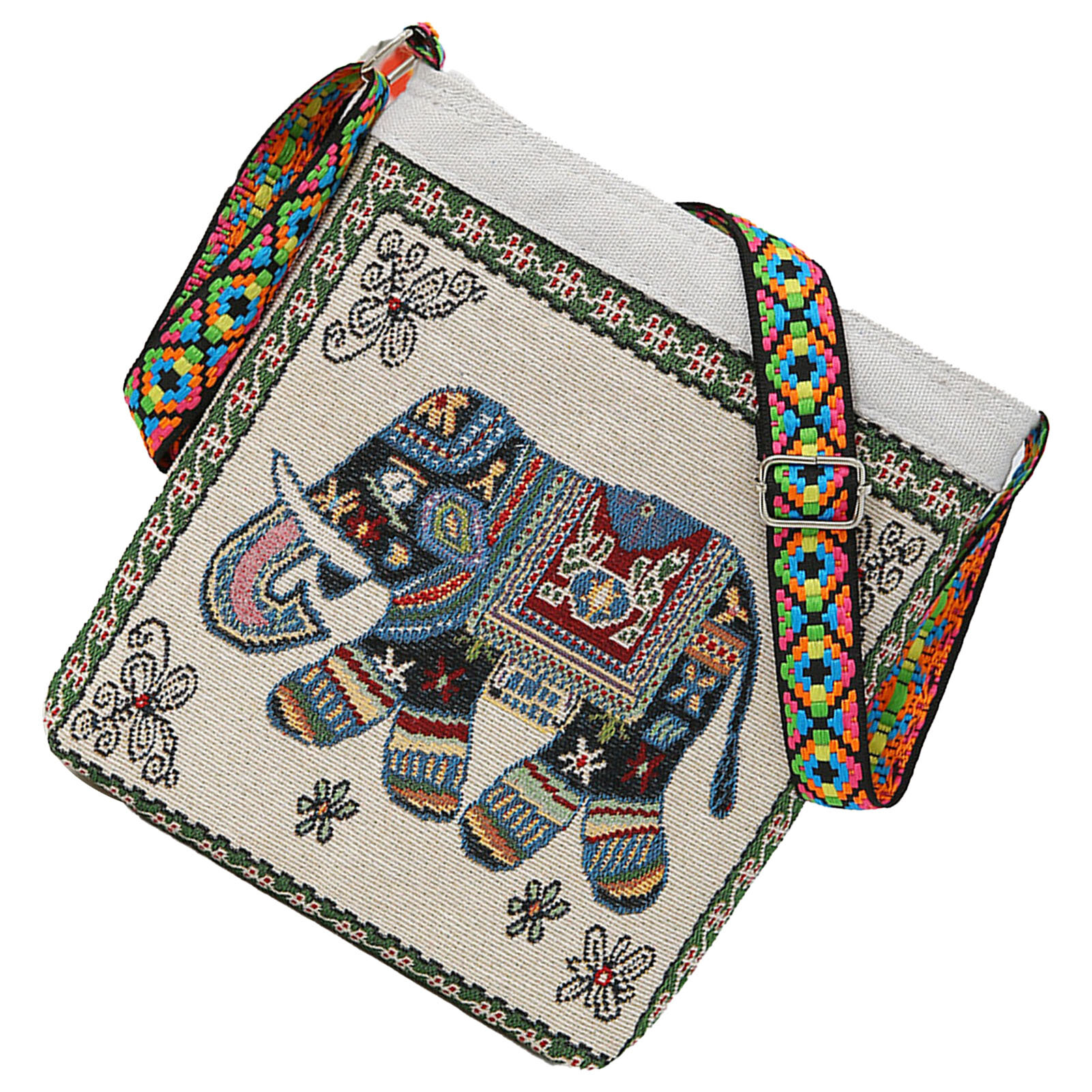 Женская сумка-мессенджер со слоном-хобо, ручная работа, вышитые широкие регулируемые ремни, большая вместимость, тайский стиль