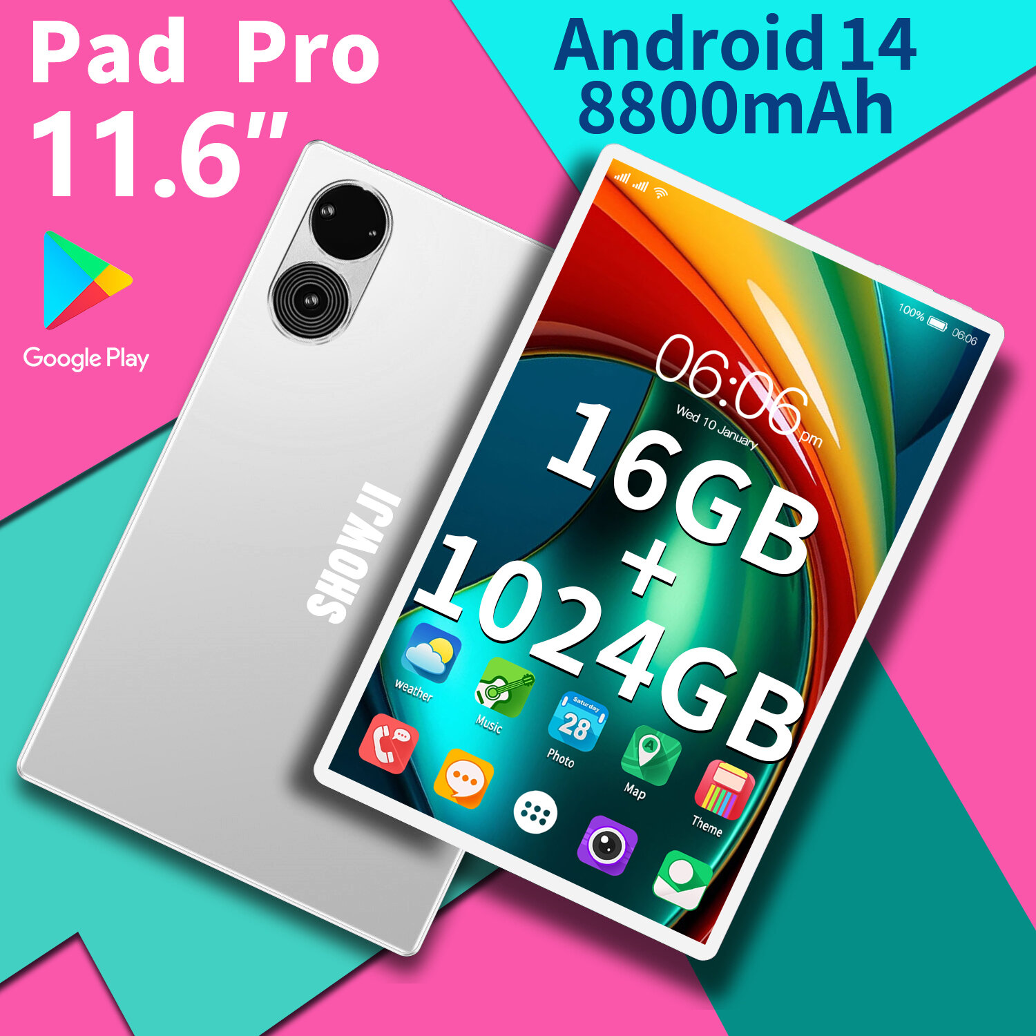Планшет андроид для игр и работы 11.6" 12 ядер 16+1024 ГБ 8800мАч длительной работы Android 13 5G