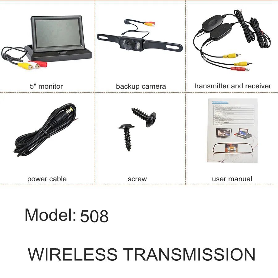 DIYKIT беспроводной 5-дюймовый складной монитор заднего вида автомобильный монитор водонепроницаемый ИК ночного видения камера заднего вида автомобильная система парковки monitor and camera
