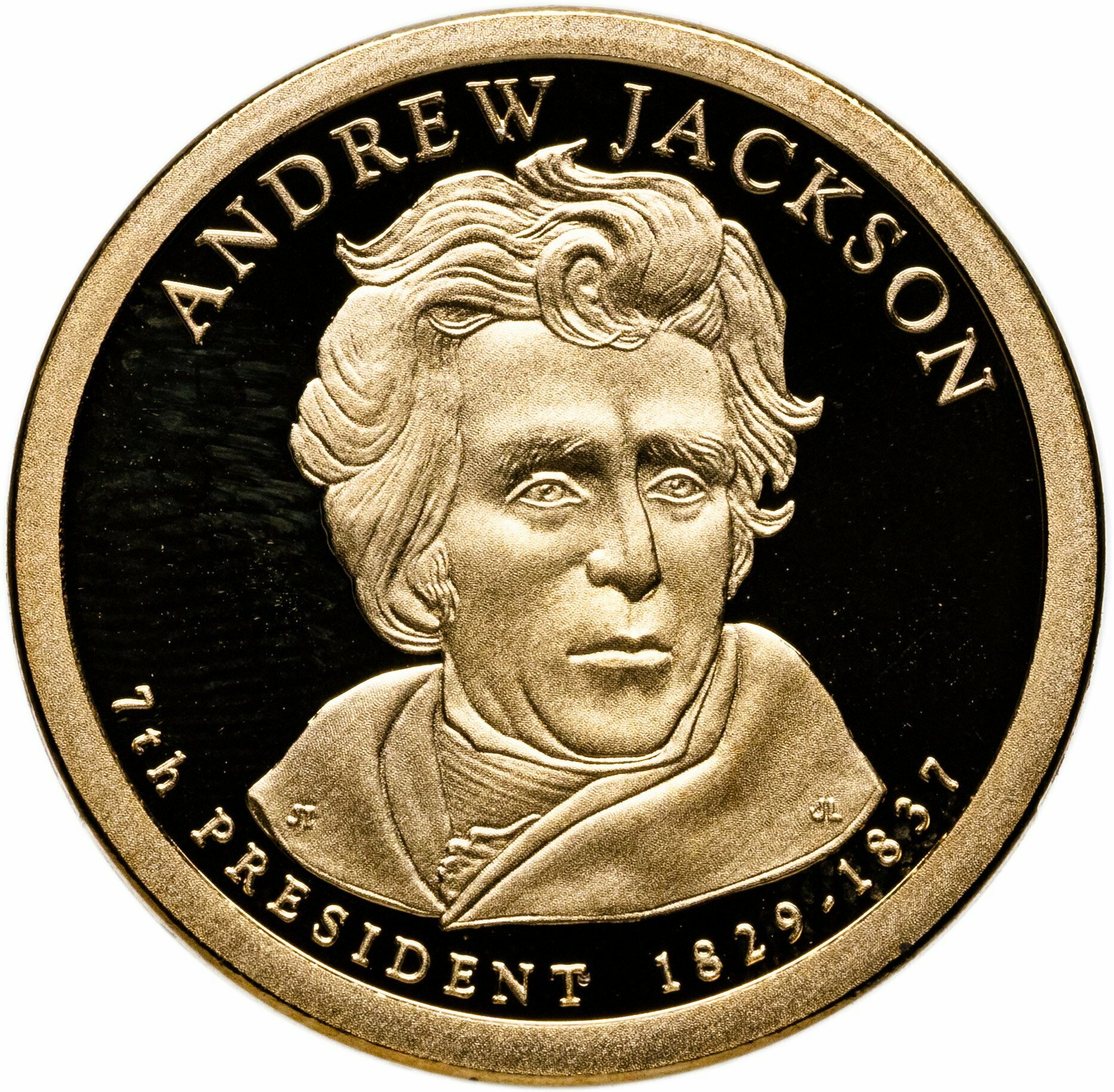 США 1 доллар dollar 2008 Proof "Эндрю Джексон 7-й президент США" знак монетного двора "S"Сан-Франциско, Медь