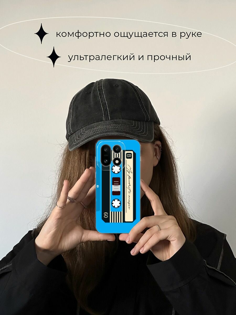 Силиконовый чехол на OnePlus 15 / Ван Плас 15 с принтом Синяя кассета — фото 1