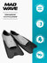 Ласты MAD WAVE Pool colour short, с закрытой пяткой, короткие, цвет черный, разм...