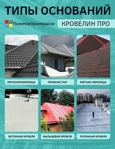 Всепогодная жидкая кровля Кровелин Про, цвет Морская волна — фото 1