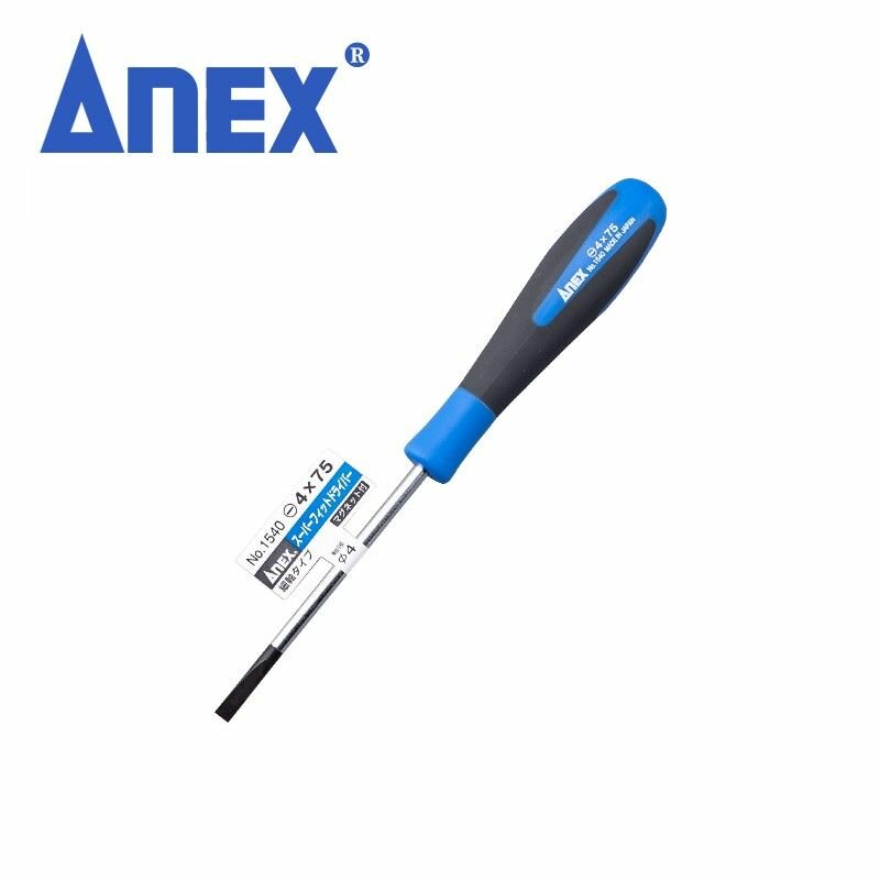 Прецизионная плоская отвертка ANEX сделано в Японии тонкий хвостовик 4 0 мм для обслуживания прецизионного оборудования
