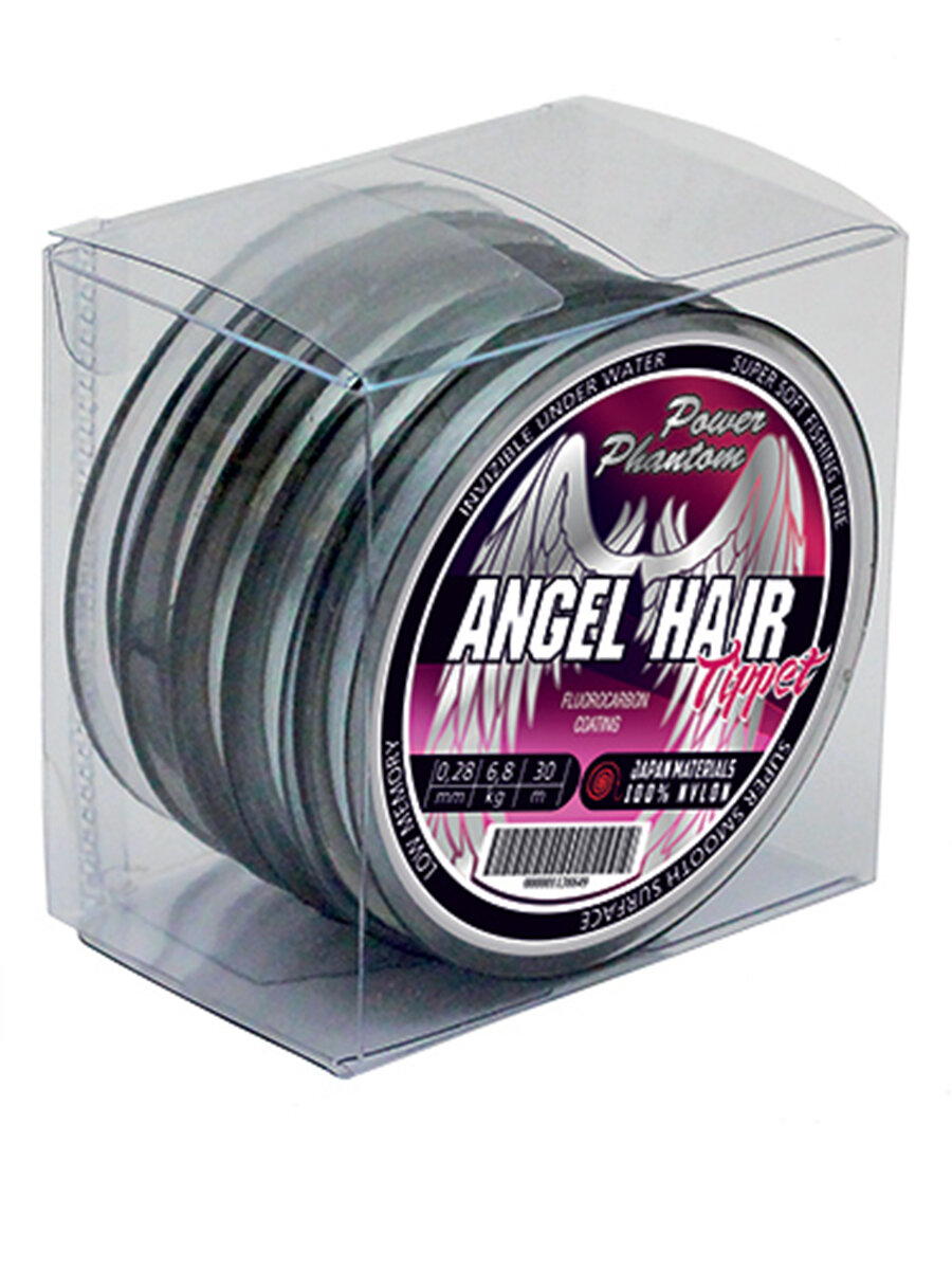 Леска для рыбалки Power Phantom ANGEL Hair Tippet CLEAR 0,22mm, 4,5kg 5 штук по 30м