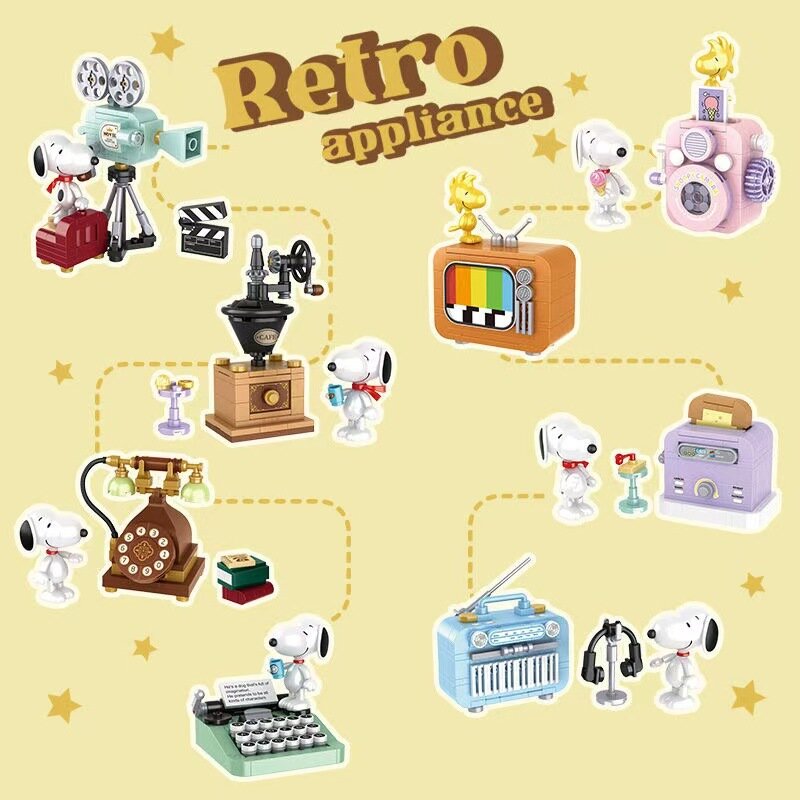 Hengsanhe S016 Snoopy супермаркет строительные блоки мелкие частицы собраны уличная сцена креативная милая модель маленькие украшения игрушки