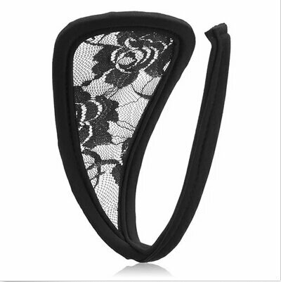 1 шт. кружевное цветочное Нижнее белье Женские стринги из спандекса C-образные бесшовные сексуальные трусики-невидимки нижнее белье трусы-брифы Черный, 7