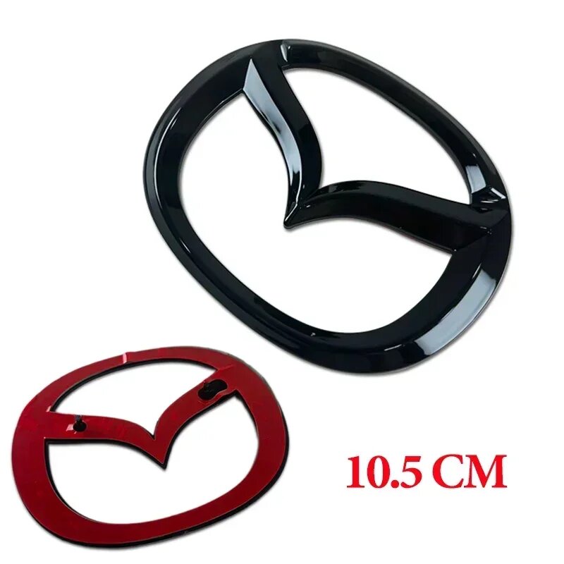 Эмблема значок Mazda черная, 10.5 см