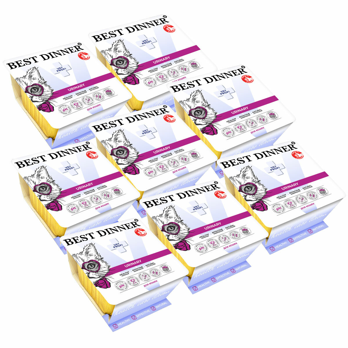 Корм влажный Best Dinner Vet Profi Urinary для взрослых кошек при мочекаменной болезни с ягненком паштет, 100 г х 8 шт