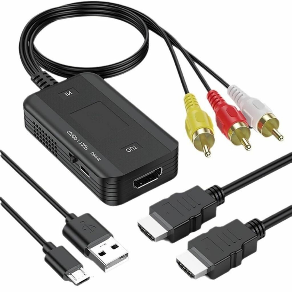 HDTV to 3RCA Converter 3RCA Female/Male Composite HDTV Adapter 1080P Output, - AV RCA мужской разъем