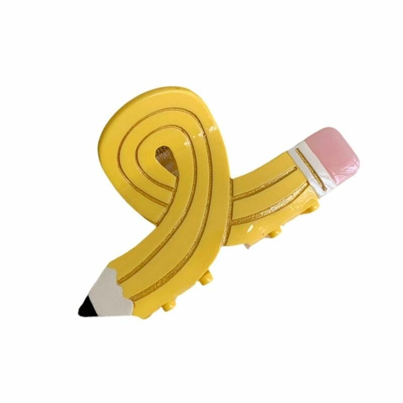 Расчесывание волос в форме карандаша, короткие и средние волосы, наполовину завязанные заколкой -желтый