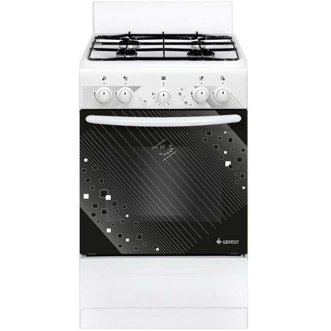 Газовая плита GEFEST ПГ 5100, 4 конфорки, эмалированная сталь, белый
