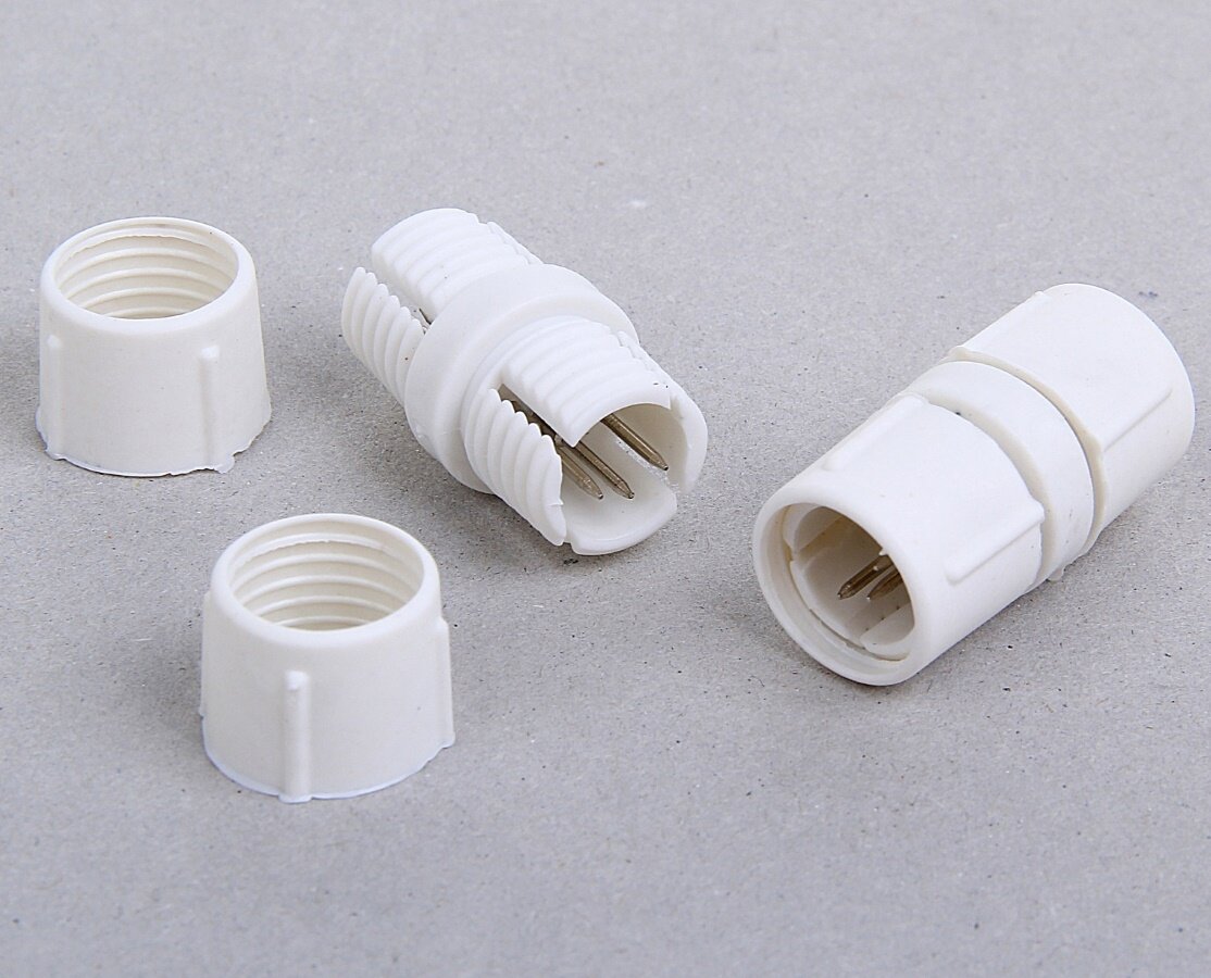 Коннектор для трехжильного дюралайта д.13 мм, 3W, прямой, Luazon