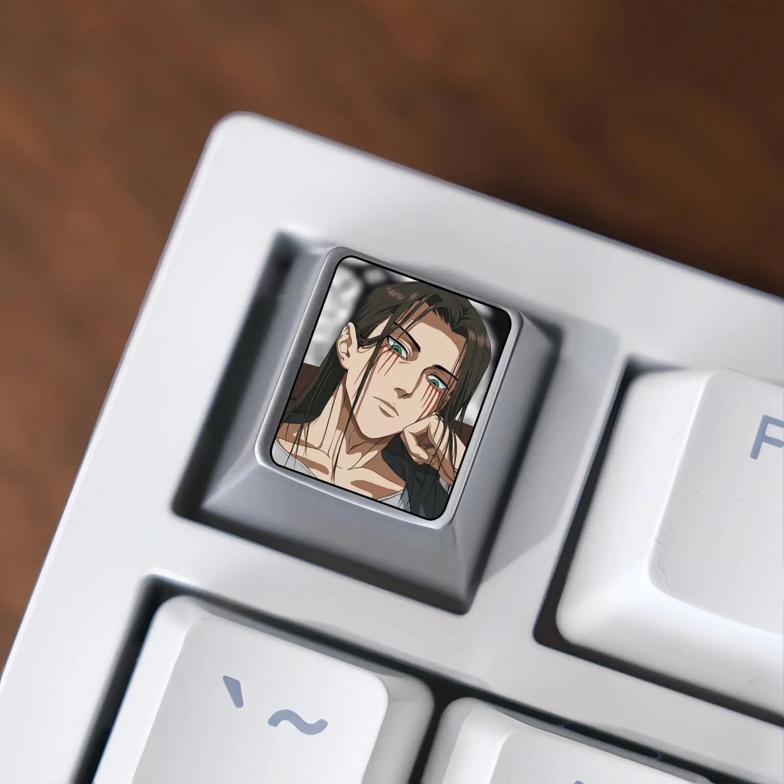 Металлический колпачок для клавиатуры Attack on Titan Eren Jaeger Bandai keycap-06