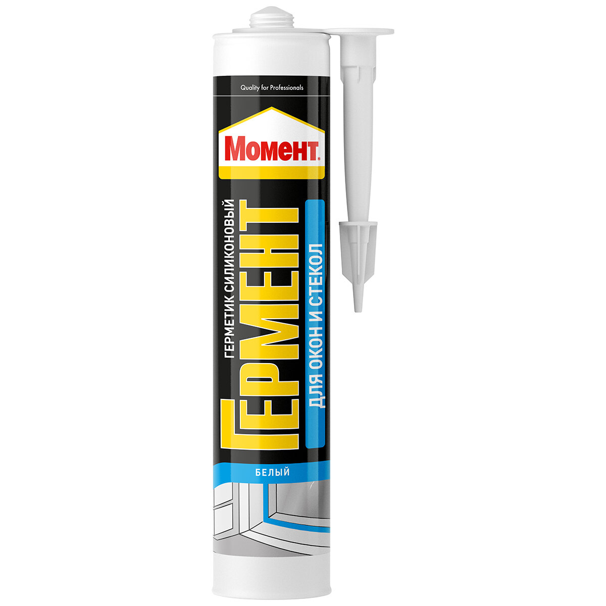 Герметик HENKEL "Гермент", силиконовый, для окон и стекол, белый, 280 мл