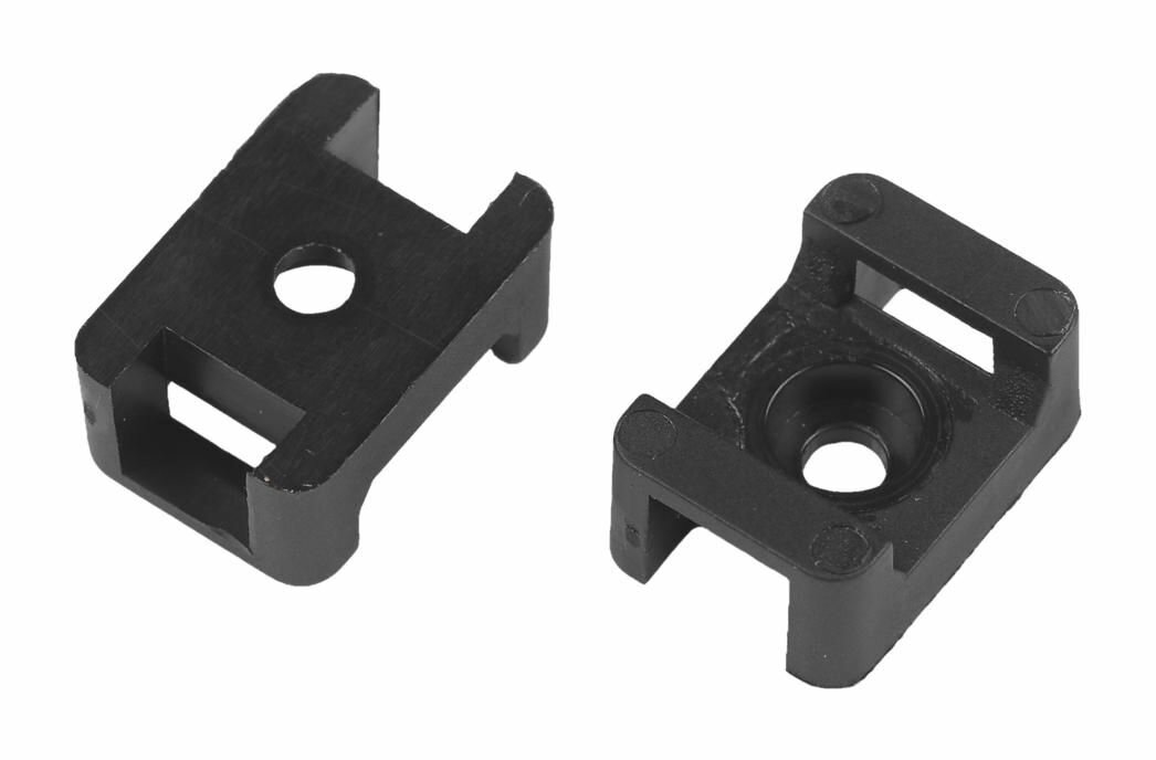 Набор площадок под хомуты Эра с монтажным отверстием 22х16 мм М4, чёрные, 50 шт