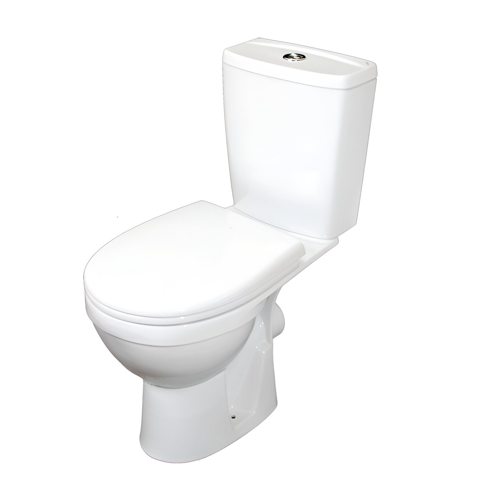 Унитаз-компакт Rosa Рио, белый, горизонтальный выпуск, нижнее подключение, двухрежимный, с сиденьем