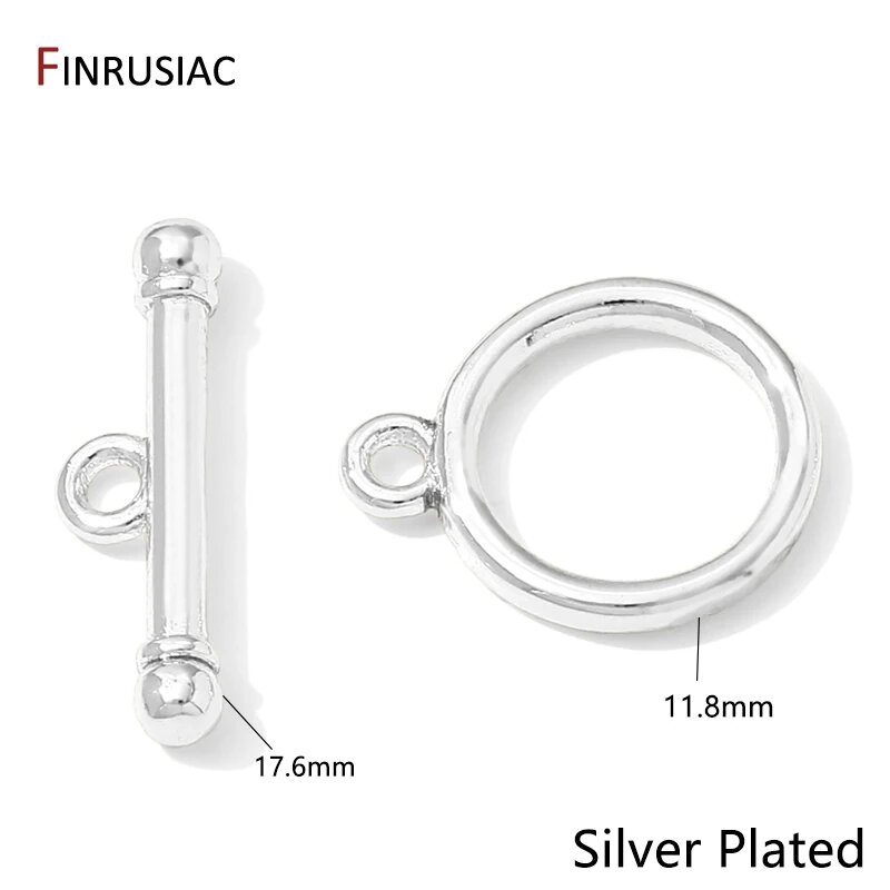 Тогглы для бижутерии FINRUSIAC, серебро, 6 шт