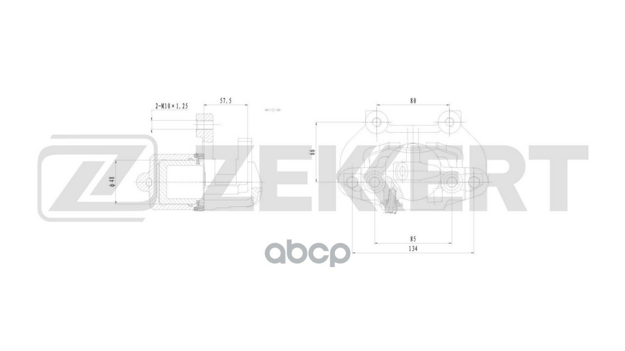 Тормозной суппорт передний левый (со скобой) Lada 112 (2112) 95- Zekkert арт. bs-8382