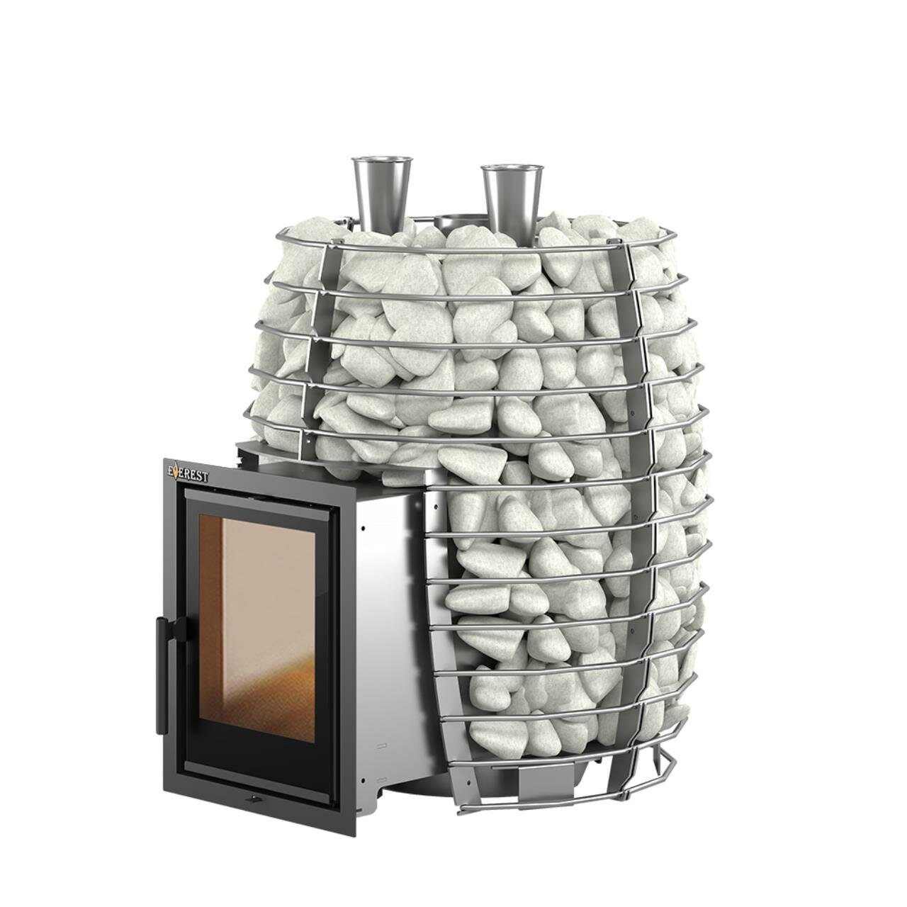 Печь для бани Эверест "Steam Heat" 24 INOX Без выносного тоннеля Диаметр дымохода: 115 мм