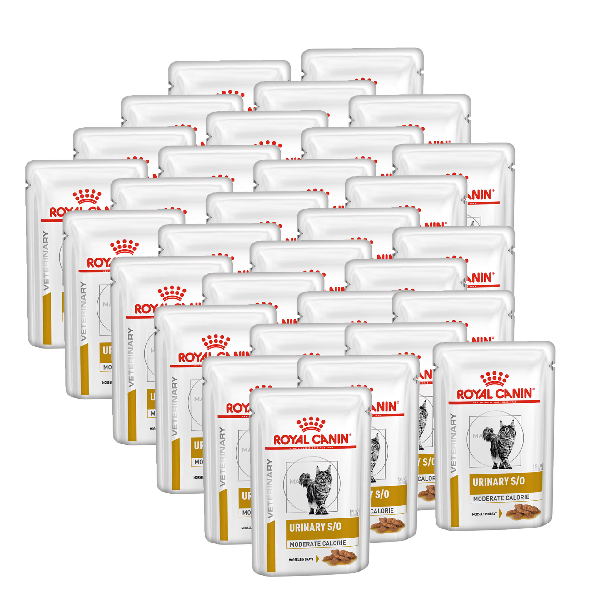 Влажный корм (консервы) ROYAL CANIN URINARY S/O MODERATE CALORIE для взрослых кошек при мочекаменной болезни с умеренным содержанием энергии в соусе пауч, 85 гр x 32 шт.