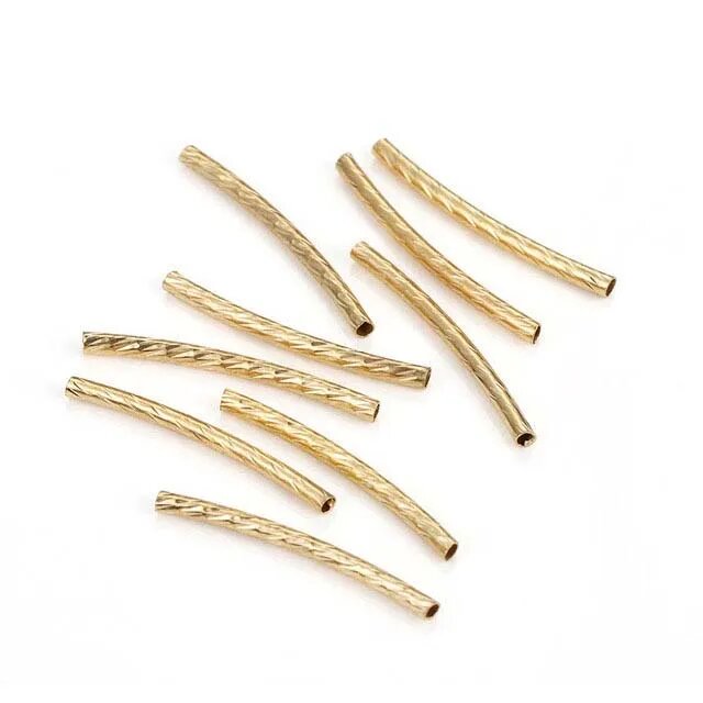 Медные изогнутые трубки для ювелирных изделий BEBUJEMAS 100 шт. 30mm, KC Gold Color
