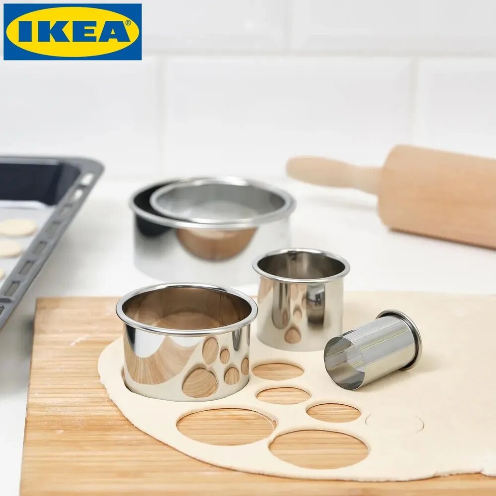 IKEA Форма для вырубки теста для печенья и десертов, набор 4 шт, деревянные