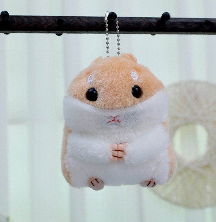 Плюшевый хомяк-брелок-подвеска 10-15 см милый зверек для детей подарок