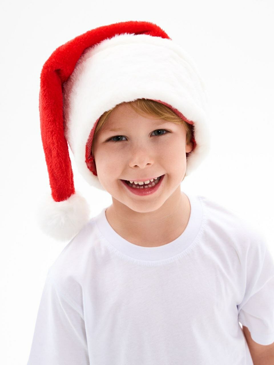 Шапка деда Мороза, новогодняя, красный колпак, универсальный