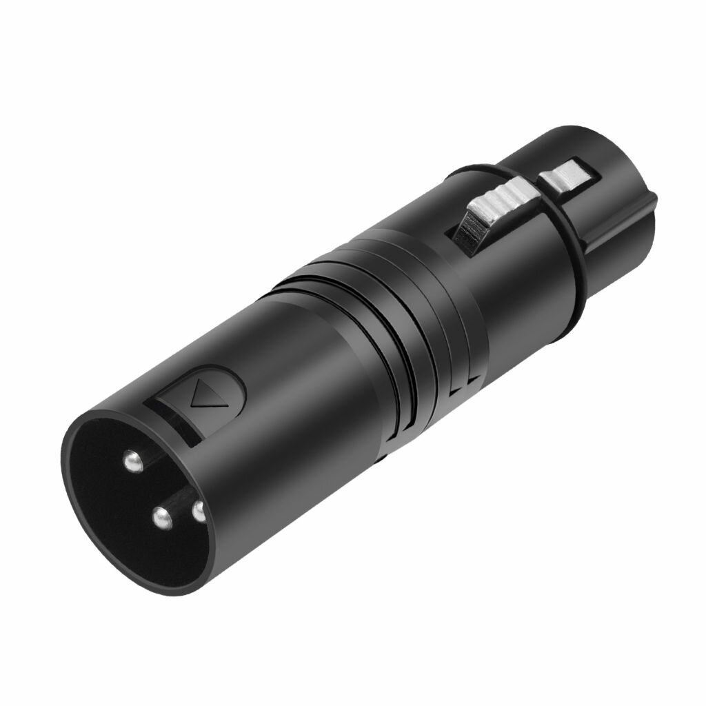 Черный трехъядерный адаптер Canon XLR male-XLR female