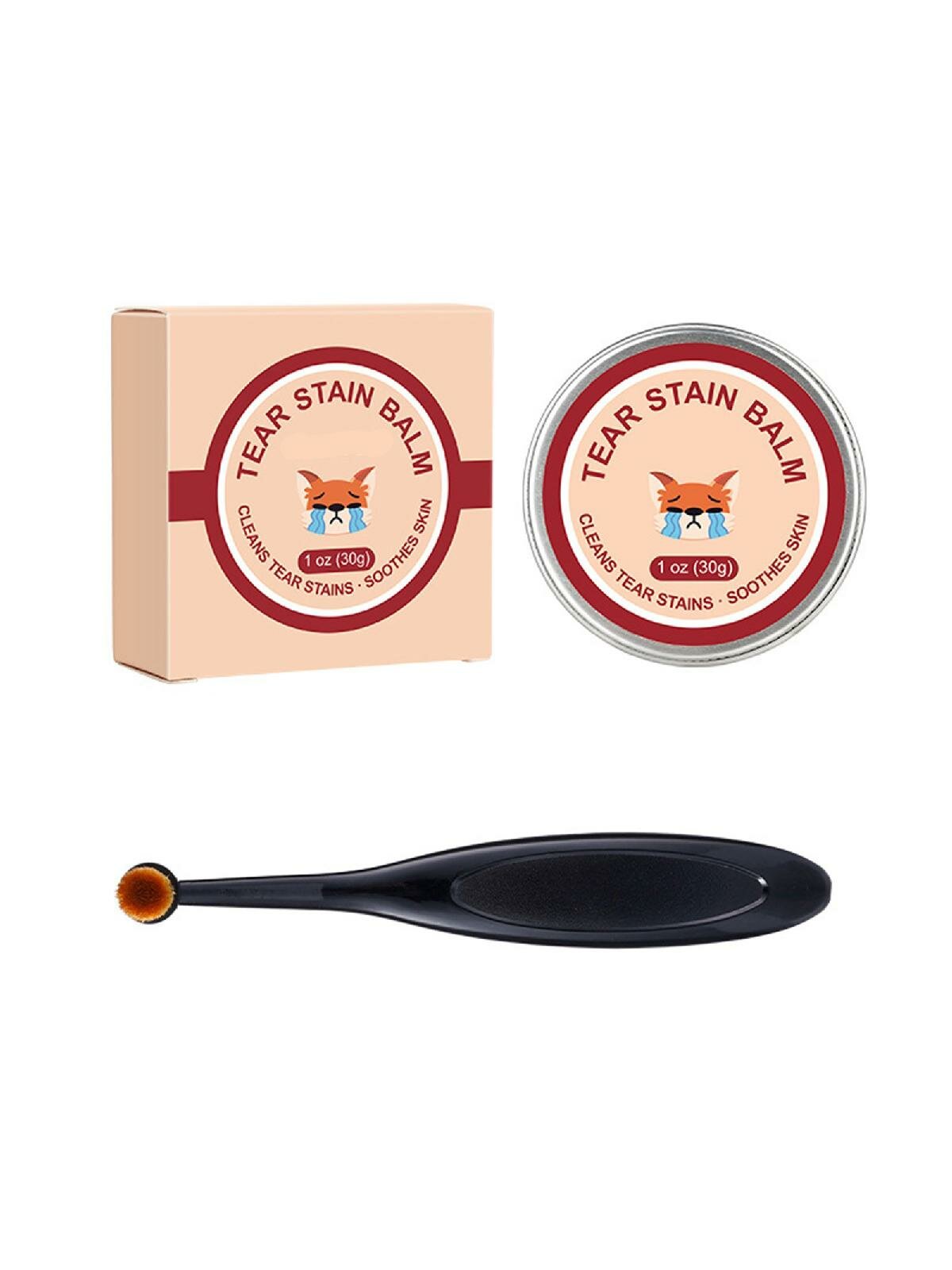 Натуральная мазь для удаления пятен от слез с кисточкой для ухода за глазами собак и кошек 30 г