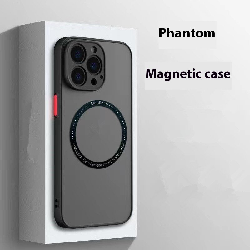 Фантом Морозный Фантом Магнитный Черный-Apple 14 Pro Max