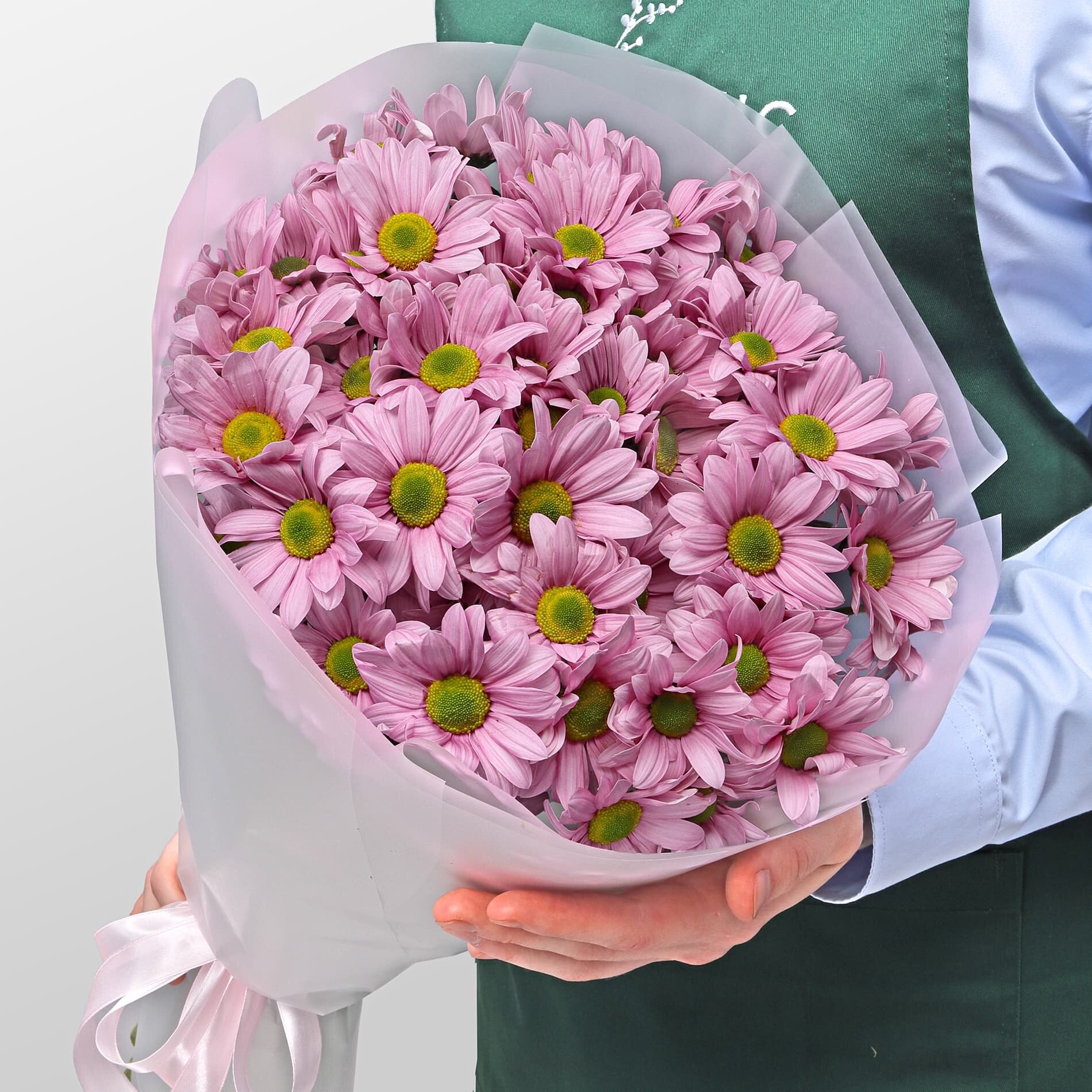 Букет из Розовых Кустовых Хризантем 9 шт «Кэнди»