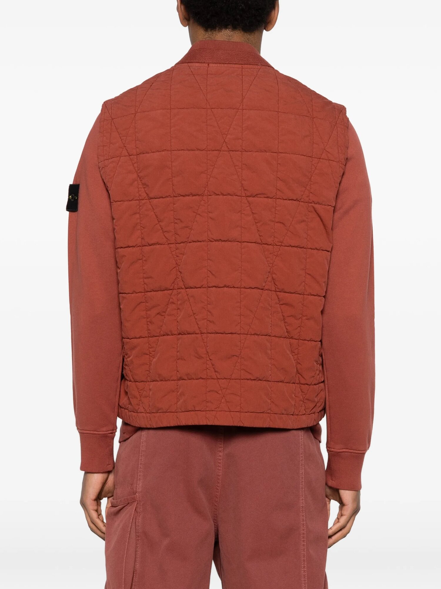 Пальто Stone Island Logo-patch gilet, размер XL, brown — фото 1