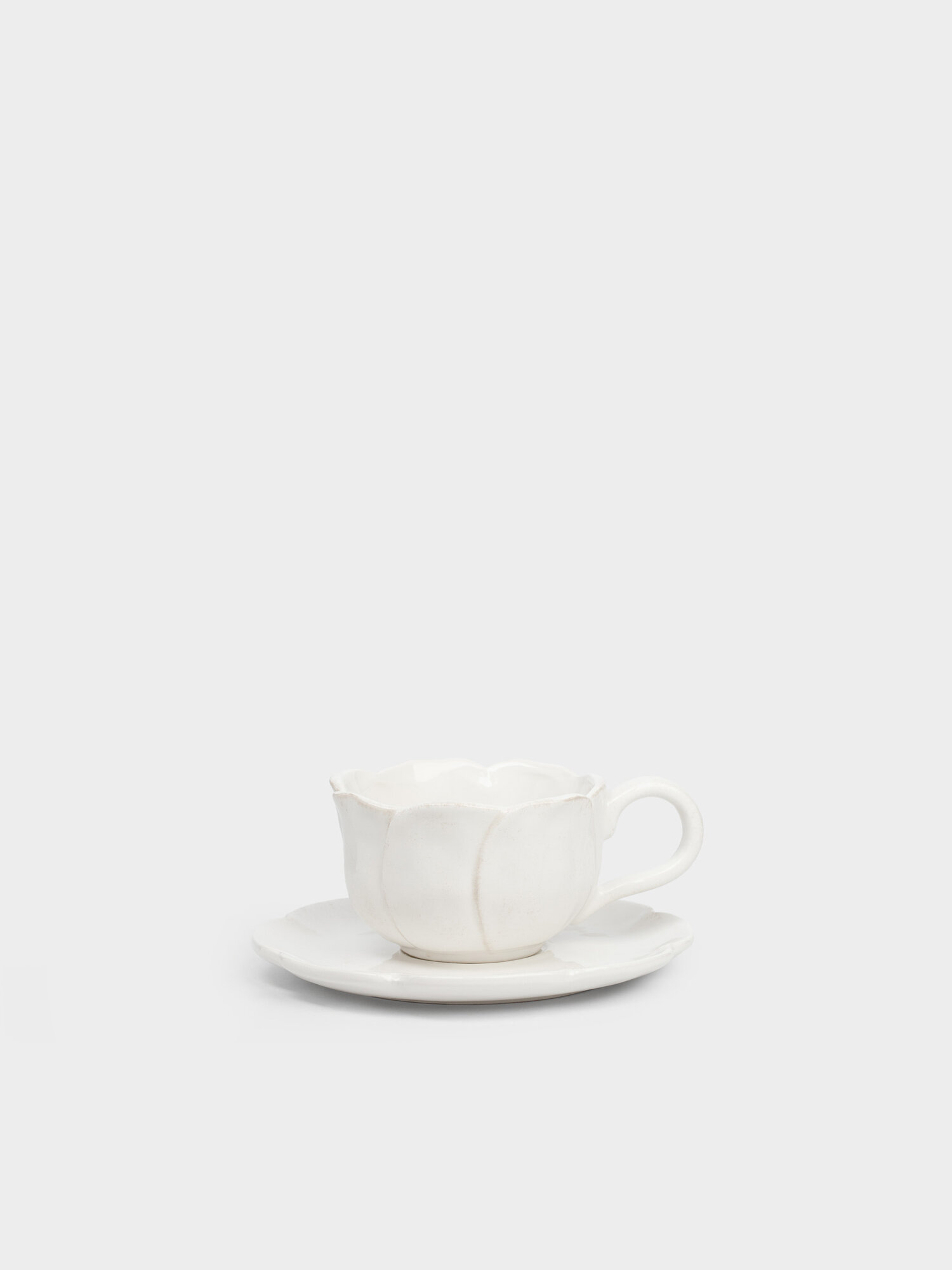 Пара чайная, 1 перс, 2 пр, 420 мл, керамика D, молочно-бежевая, Цветок, Bloome, Kuchenland