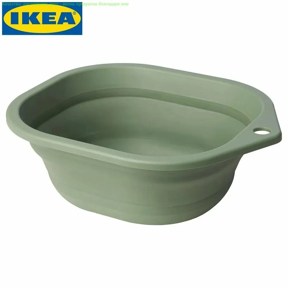 Таз складной (тазик) 10 л, 1 шт, высота 15 см, для дома и дачи, серый