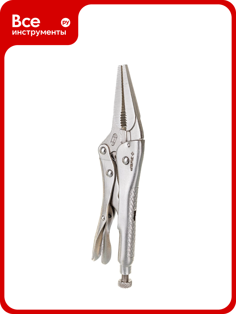 Ручной зажим Зубр Эксперт с удлиненными губками из кованой Cr-V стали для мест с ограниченным доступом