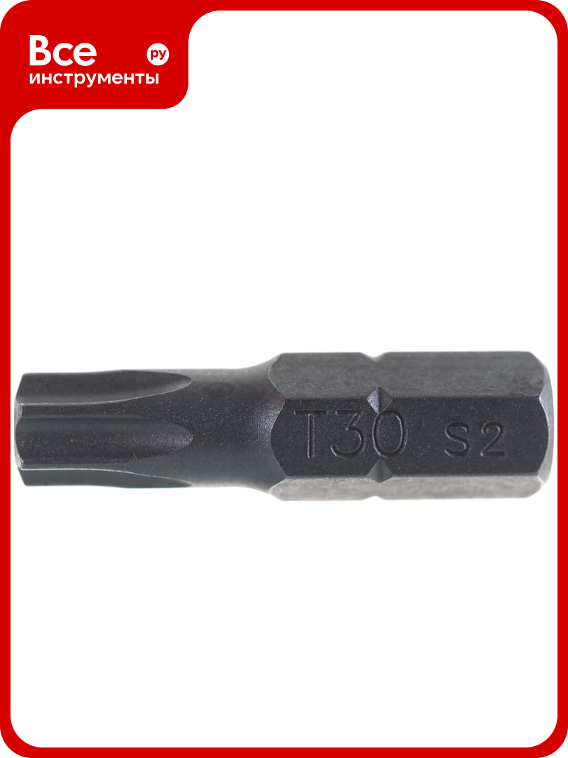 Вставка-бита 1/4"DR TORX T30 25 мм Ombra 514330 односторонняя из стали S2 для шуруповерта с магнитным держателем