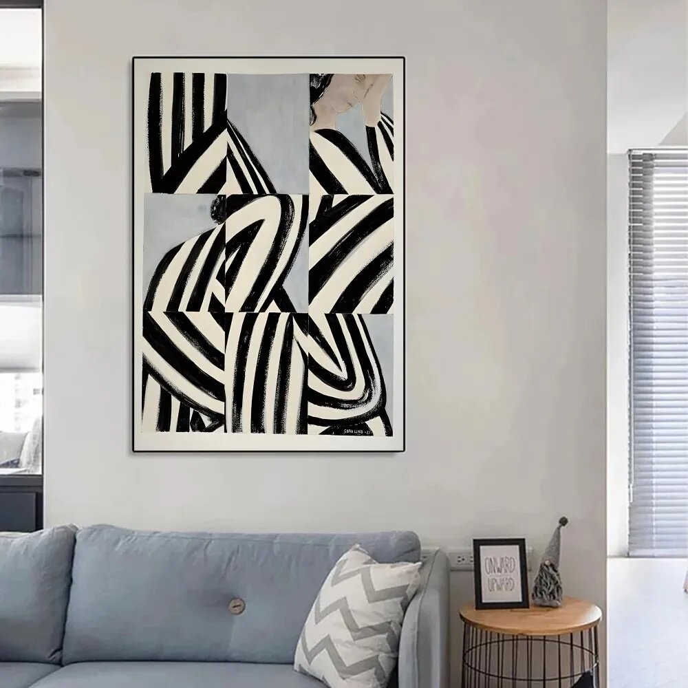 Абстрактная картина на холсте 30x40см, Белый