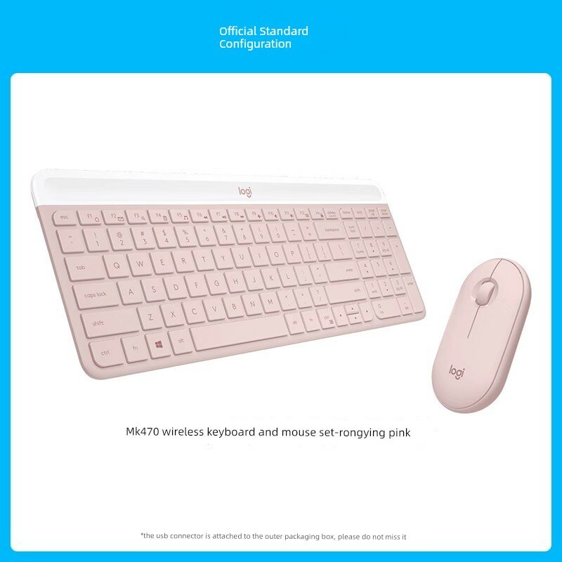 Беспроводной комплект Logitech MK470: бесшумная мышь и клавиатура, легкий и портативный для ноутбука и офиса,