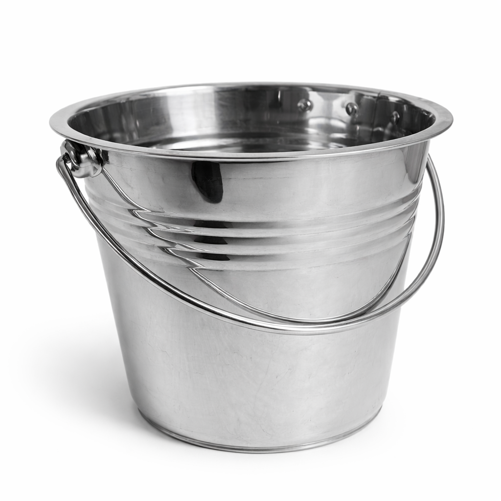 Ведро Roal , нержавеющая сталь, складная рукоятка, без крышки, 10 л