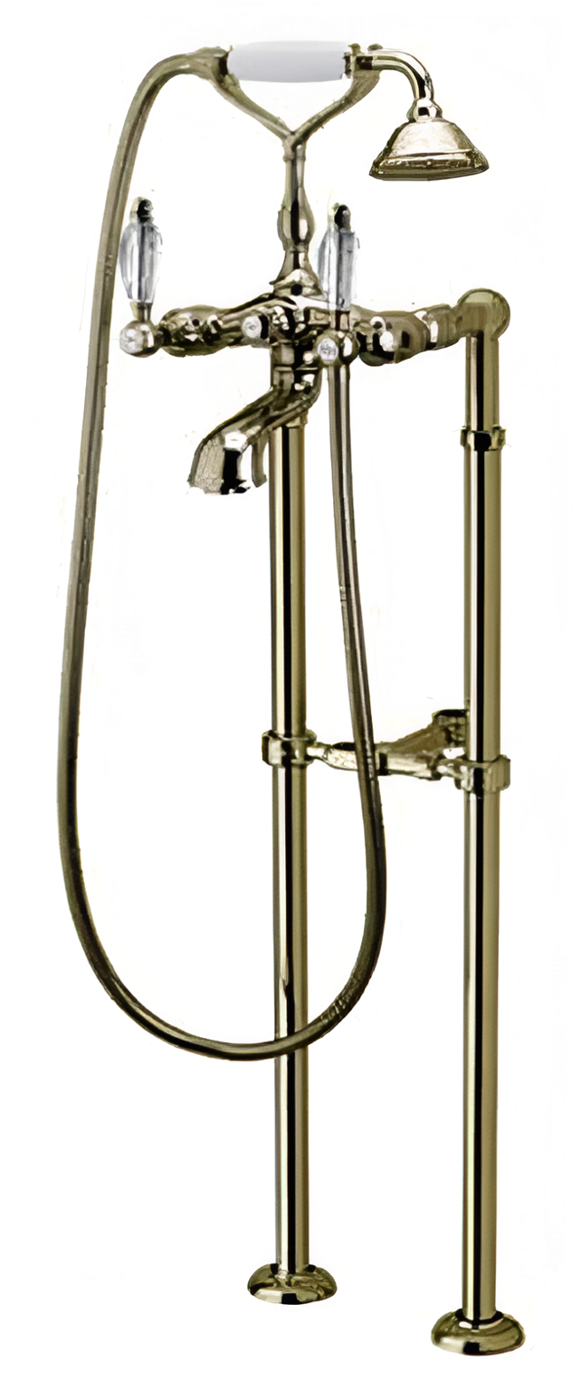 Смеситель для ванны Alexandra AL720801065, латунь, бронза, напольный, с изливом, душем, ручки Swarovski, Webert, Италия