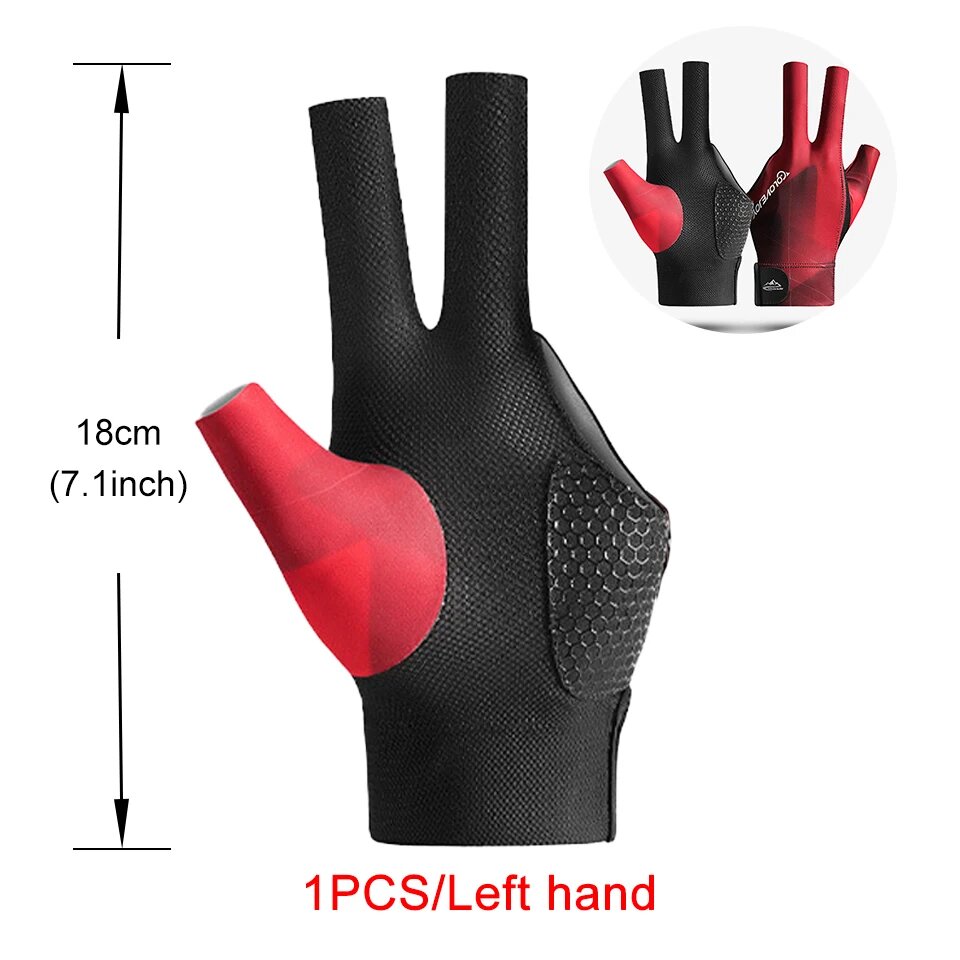 LOOGDEEL перчатки для бильярда черные Красный, B Left-Black red