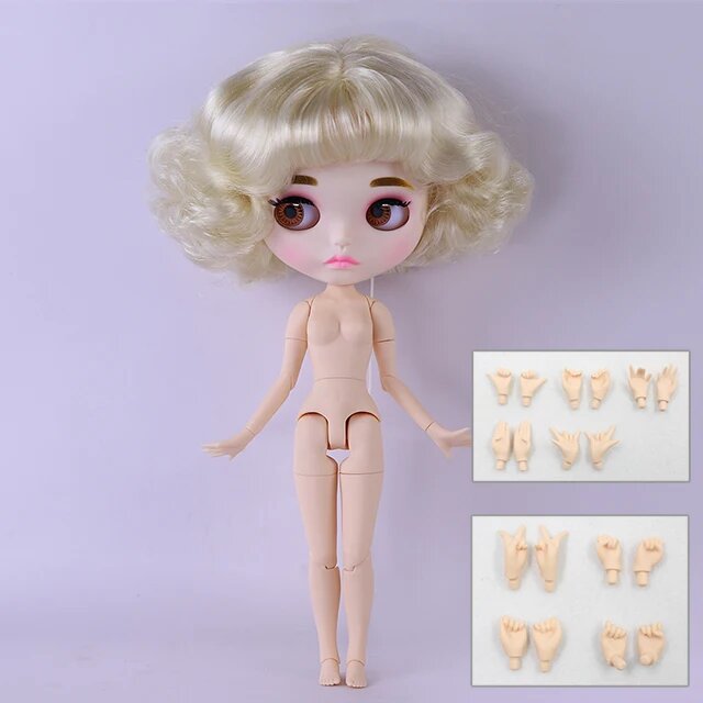 Blythe кукла 30см, бежевый цвет, nude doll with hands5