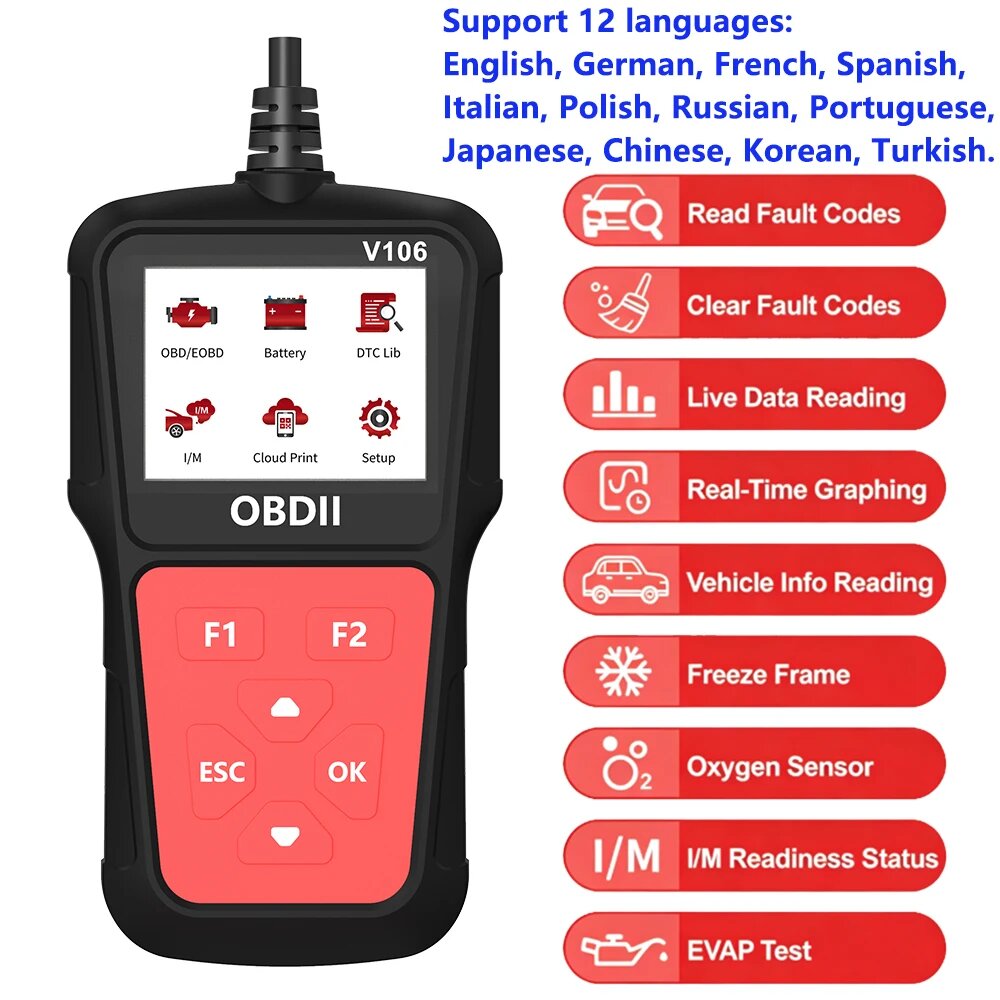 Профессиональный Диагностический Сканер OBD2 2026, Считыватель Кодов, Инструмент Для Проверки Автомобиля