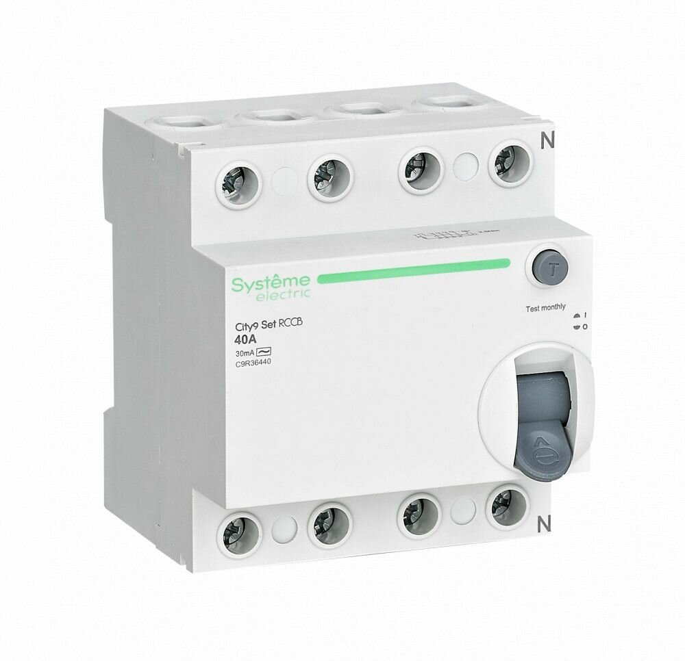 Выключатель дифференциального тока, вдт 40а 4p 30ма тип-ac 400в city9 set