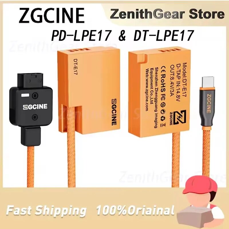 Кабель-муляж аккумулятора ZGCINE USB-C PD для Canon R50 R10 R8 RP M6 Mark II 850D 750D 760D 200D 77D 800D