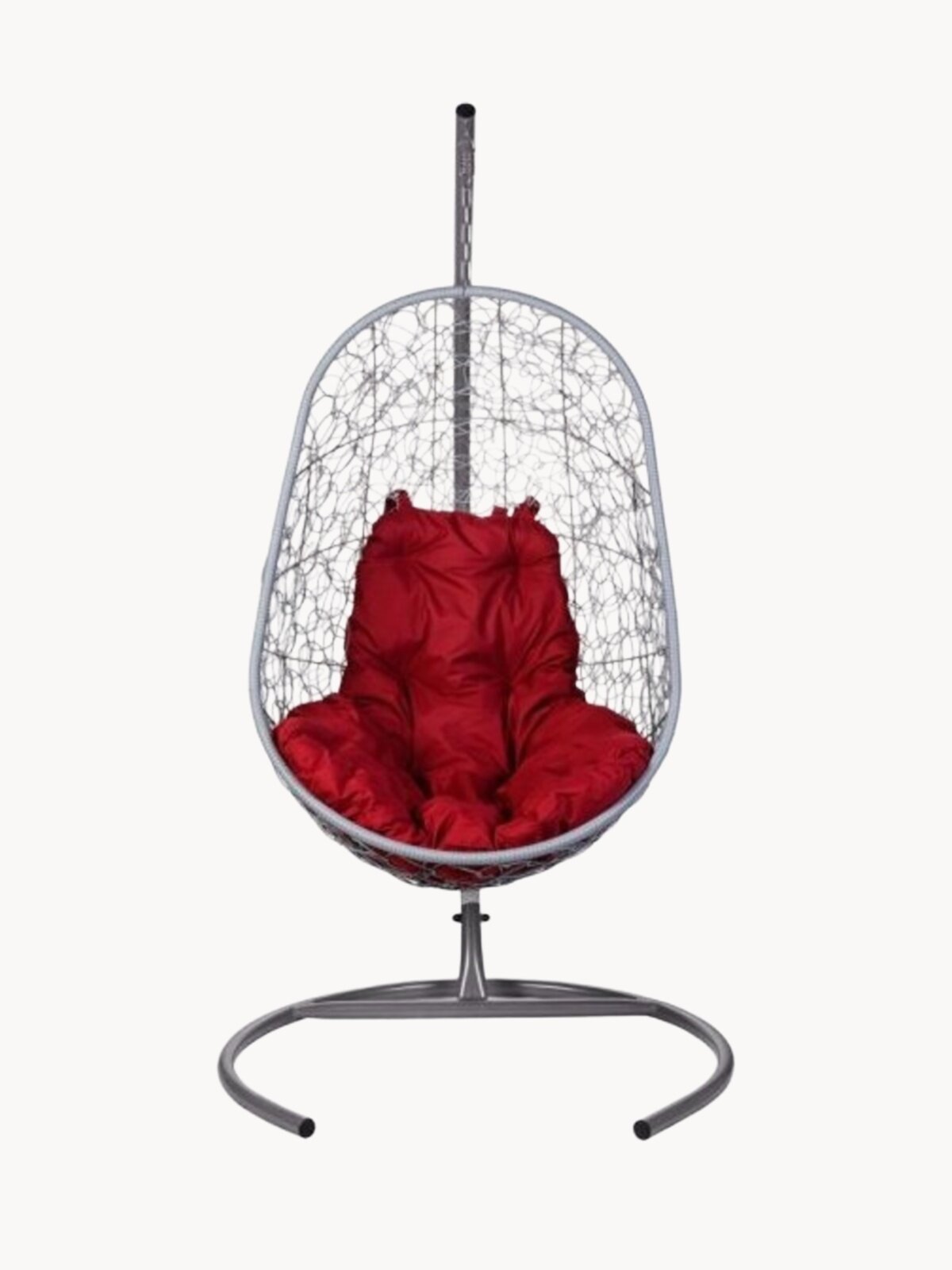 Подвесное кресло кокон Bigarden "Easy Gray" (красная подушка)