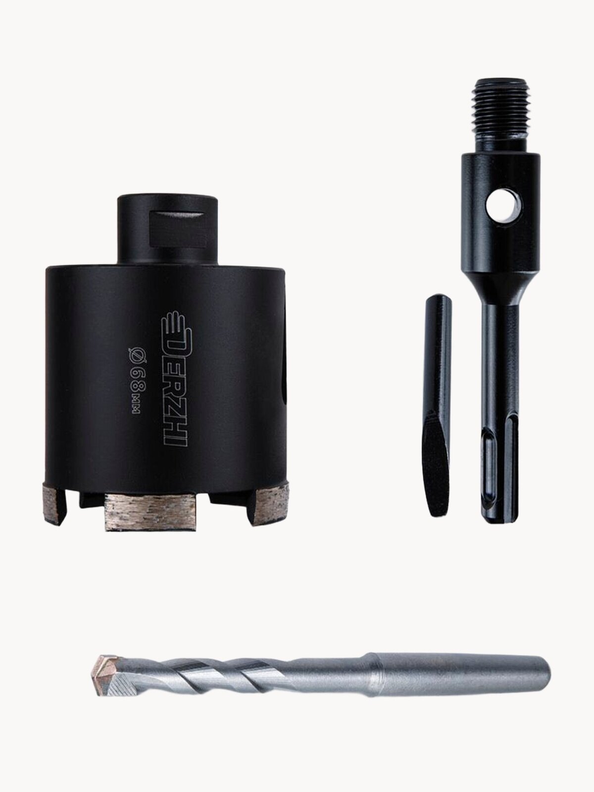 Коронка алмазная по бетону 68*70мм, М16, 5 турбо сегмента, ВЧ сварка, с хвостовиком Derzhi