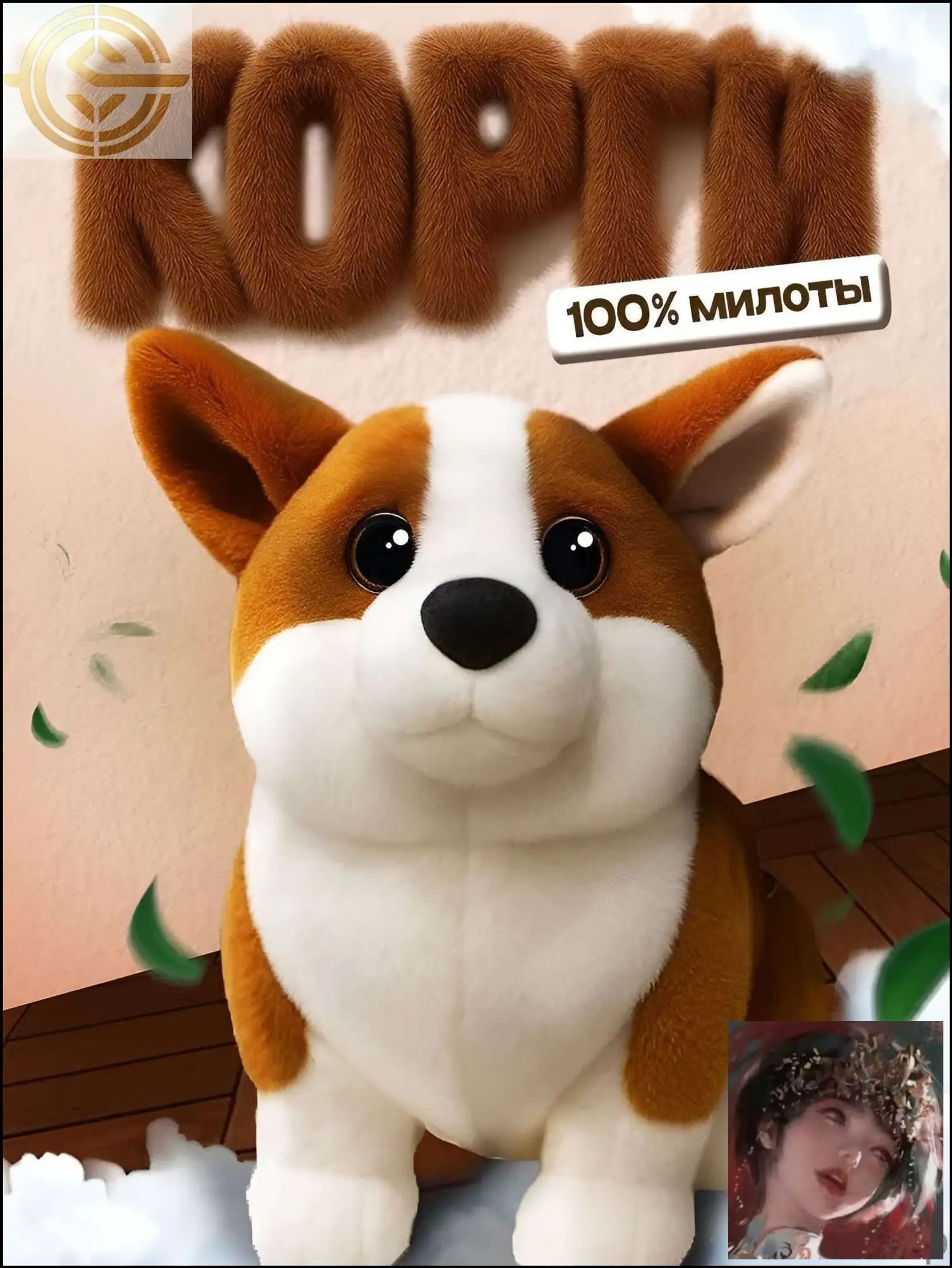 Мягкая игрушка собака Корги, плюшевая собачка для детей и взрослых, высота 20 см, белый цвет, тематика собаки